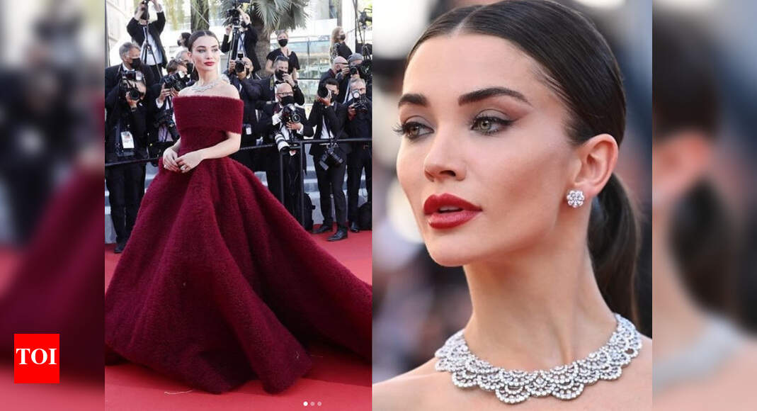 Amy Jackson stuns in a dramatic ballroom gown as she has her red carpet ...