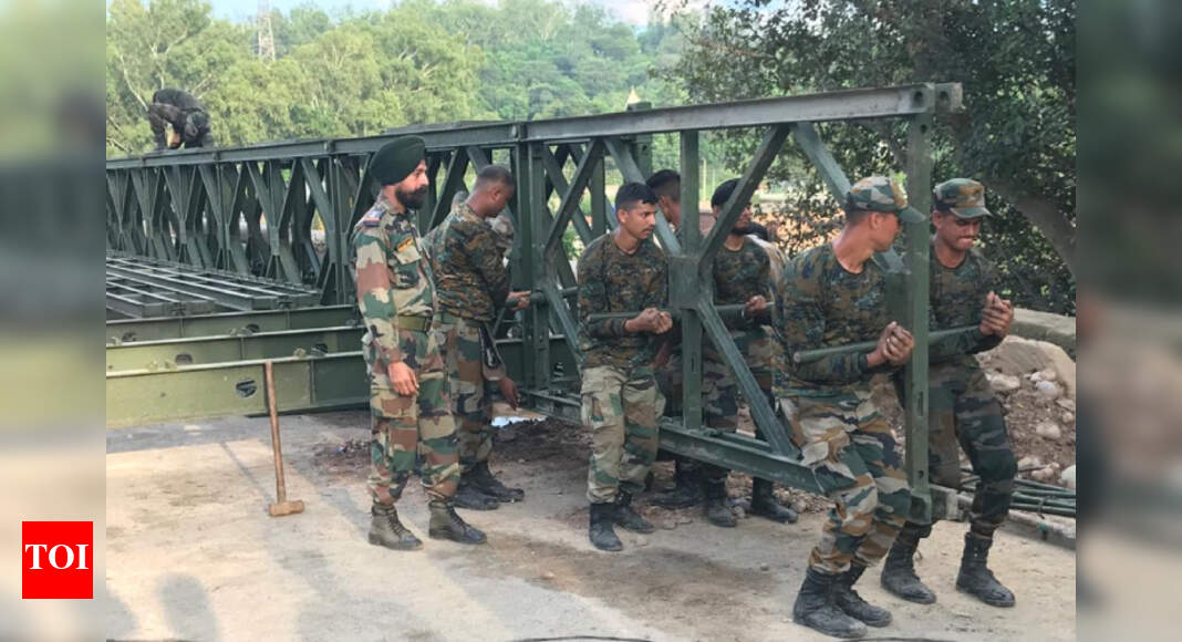 Jammu & Kashmir: Army undertakes construction of damaged Birhan Bridge ...