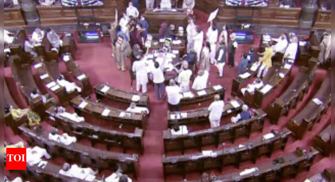 Rajya Sabha Adjourned Twice Opposition Protests Over Pegasus Farm