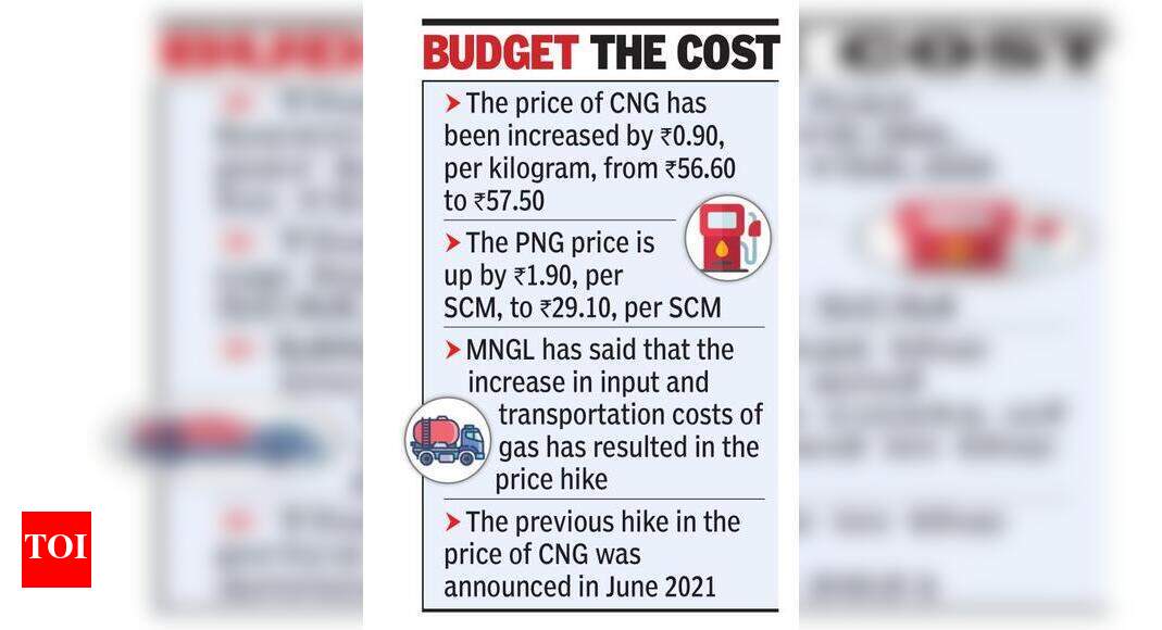 MNGL announces hike in CNG, domestic PNG prices | Pune News - Times of India