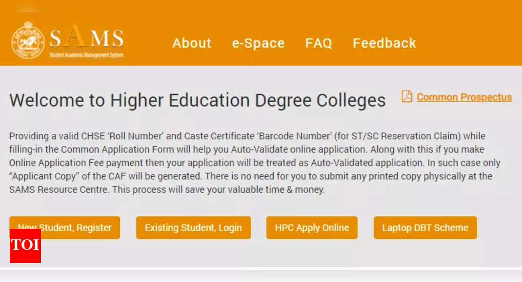 SAMS Odisha Plus 3 registration begins today at samsodisha.gov.in ...