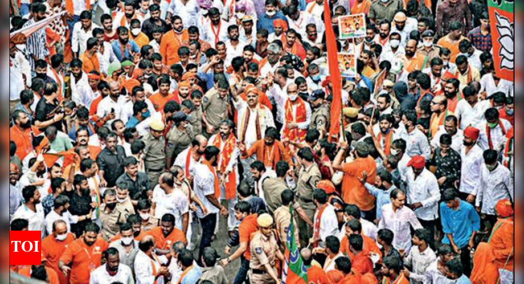 Telangana BJP president Bandi Sanjay Kumar begins yatra amidst big show ...