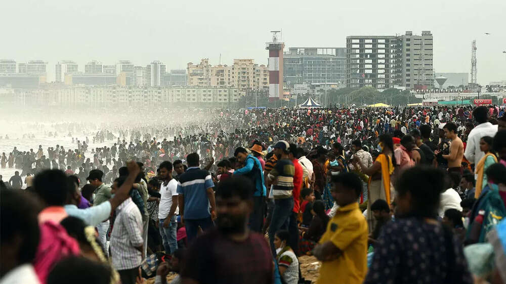 Photos: A sea of people converges at Marina beach in Chennai | The ...