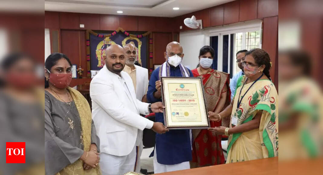 TTD colleges get ISO certification - Times of India