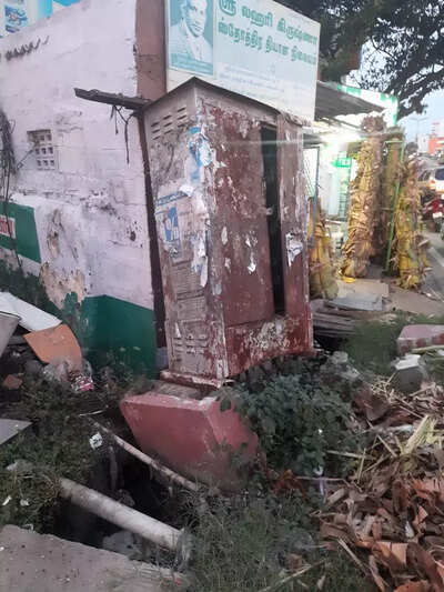 Electricity Box inside roadside Drainage - Times of India
