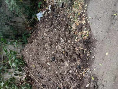 MUD PILED UP NEAR DRAIN OUTLET - Times of India