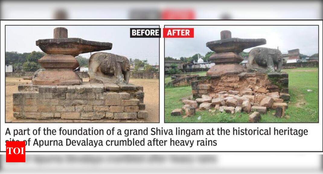 Foundation of 400-year-old Shiva lingam crumbles | Nagpur News - Times ...