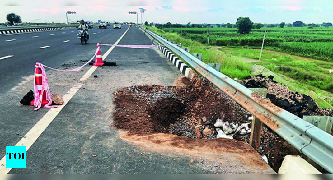 Delhi Meerut Expressway News: Rain damages portion of Delhi-Meerut ...