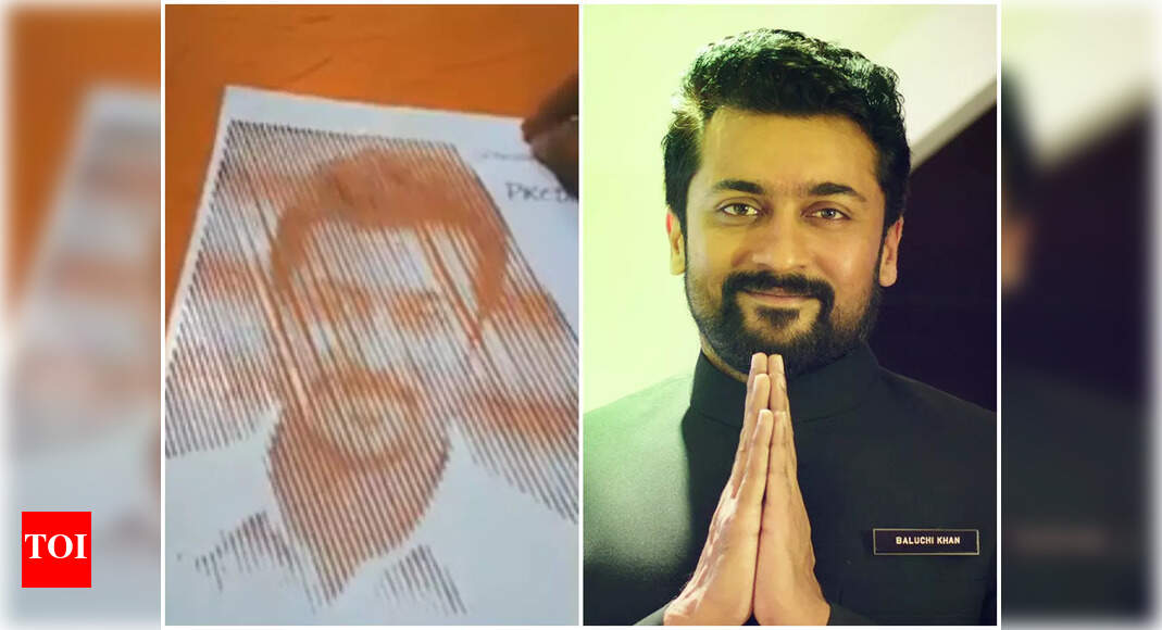 Suriya impressed with fans portrait paper cutting skill | Tamil Movie ...