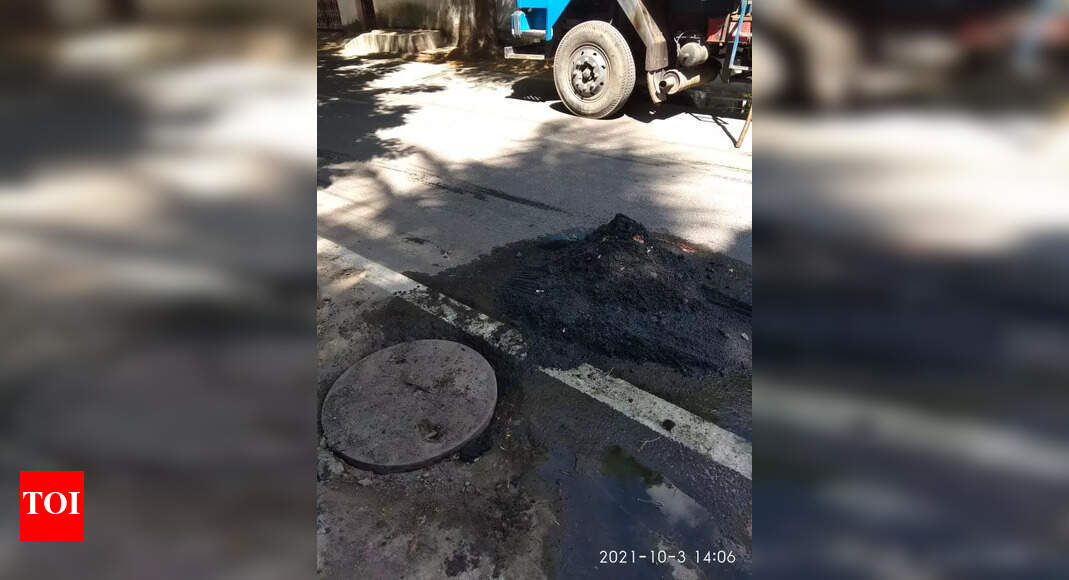 Silt on the main road - Times of India