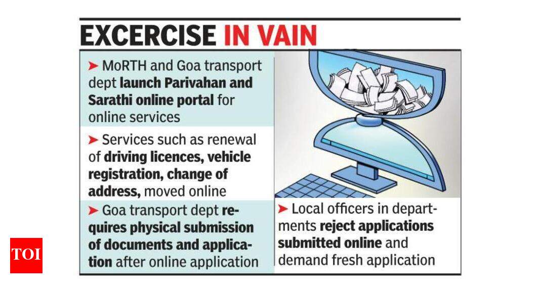 Transport dept’s digital push needs physical docus | Goa News - Times ...