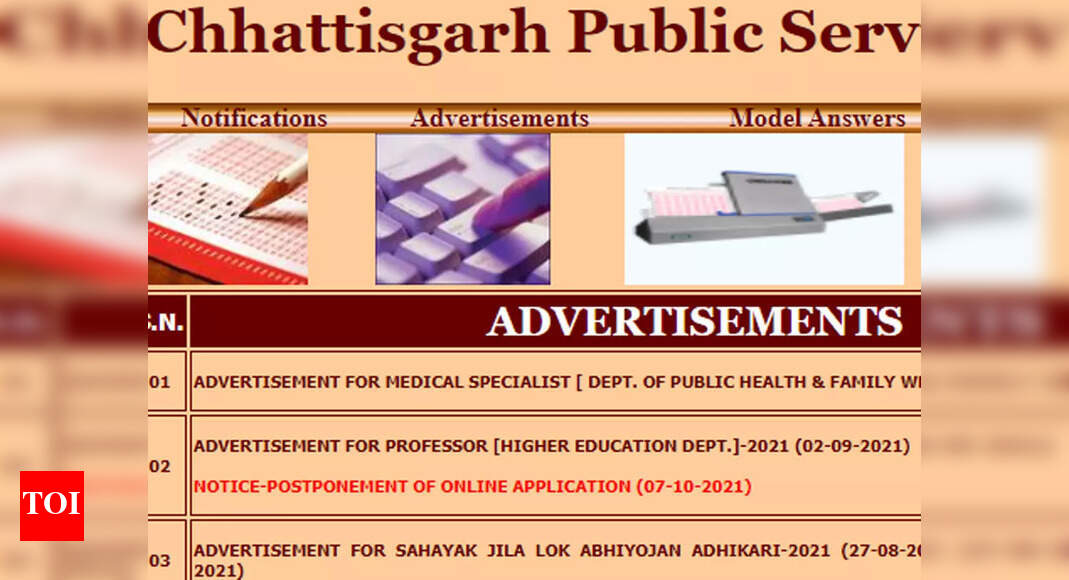 CGPSC Recruitment 2021: Notification for 641 Medical Specialist post ...