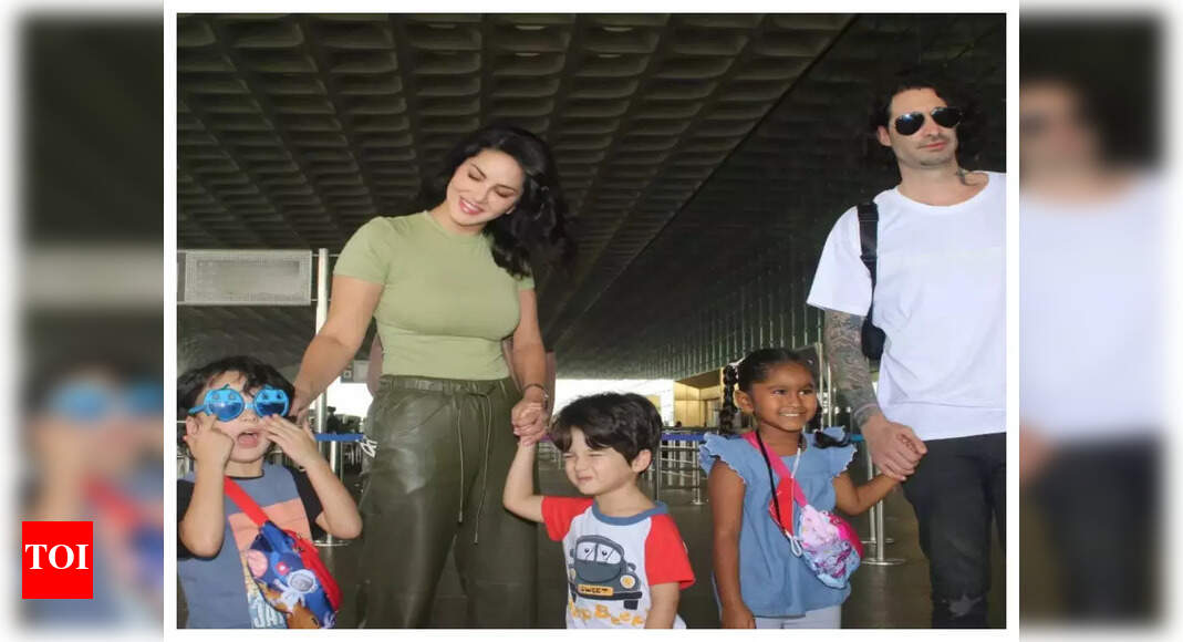 Fans are in awe of Sunny Leone's kids who greet paparazzi with a ...