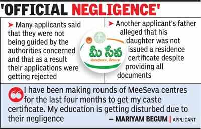 Residents make rounds of MeeSeva centres for caste certs | Hyderabad ...