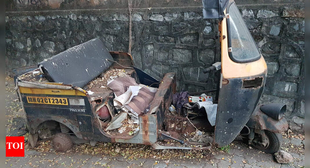damaged car and autorickshaw - Times of India