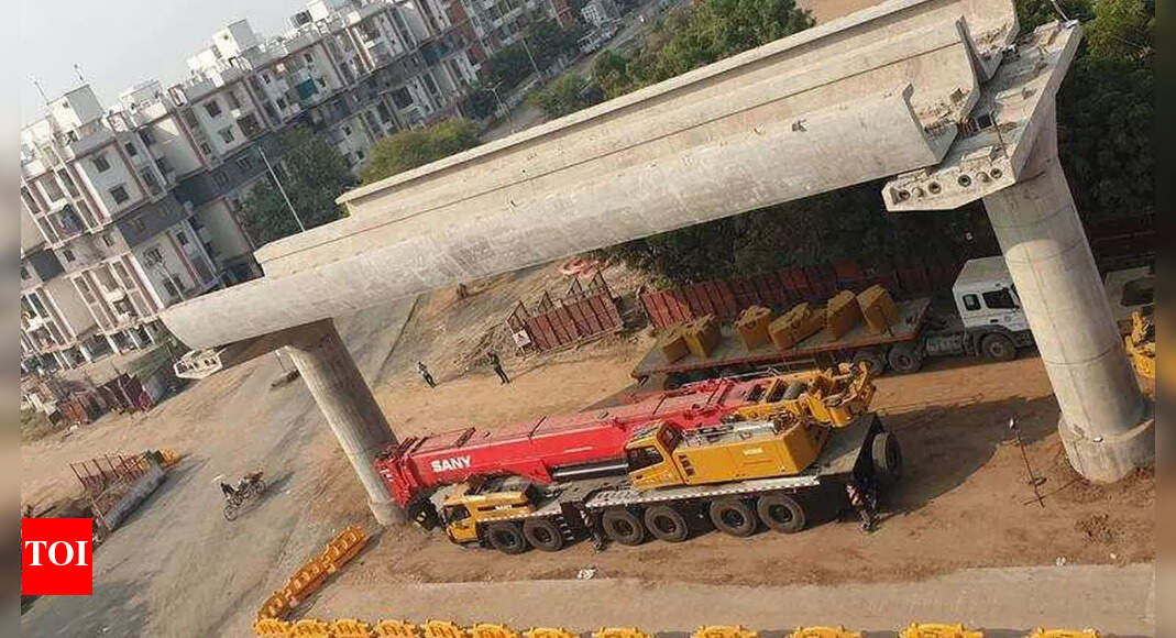 Metro: First U-girder of Phase II of metro project placed on piers ...