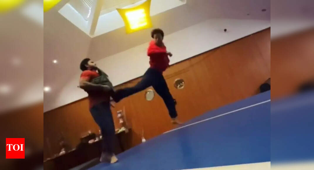 Tiger Shroff's flying kick rehearsal goes wrong; watch what happens ...