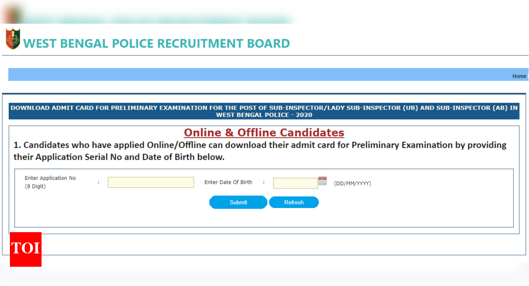 WB Police SI Admit Card: WB Police SI/Lady SI prelims admit card ...