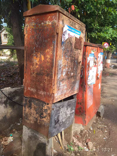 Tilted / corroded ectric panel - Times of India