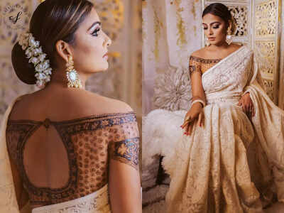 Mehendi Blouse: Woman wears 'mehendi blouse' with sari, look goes VIRAL ...