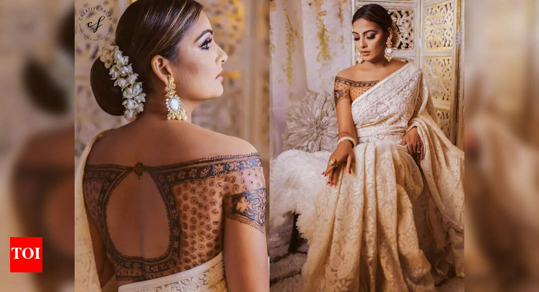 Mehendi Blouse: Woman wears 'mehendi blouse' with sari, look goes VIRAL ...