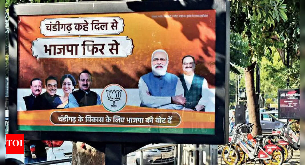 Chandigarh MC elections: In billboard poll fight, PM Modi, Arvind ...