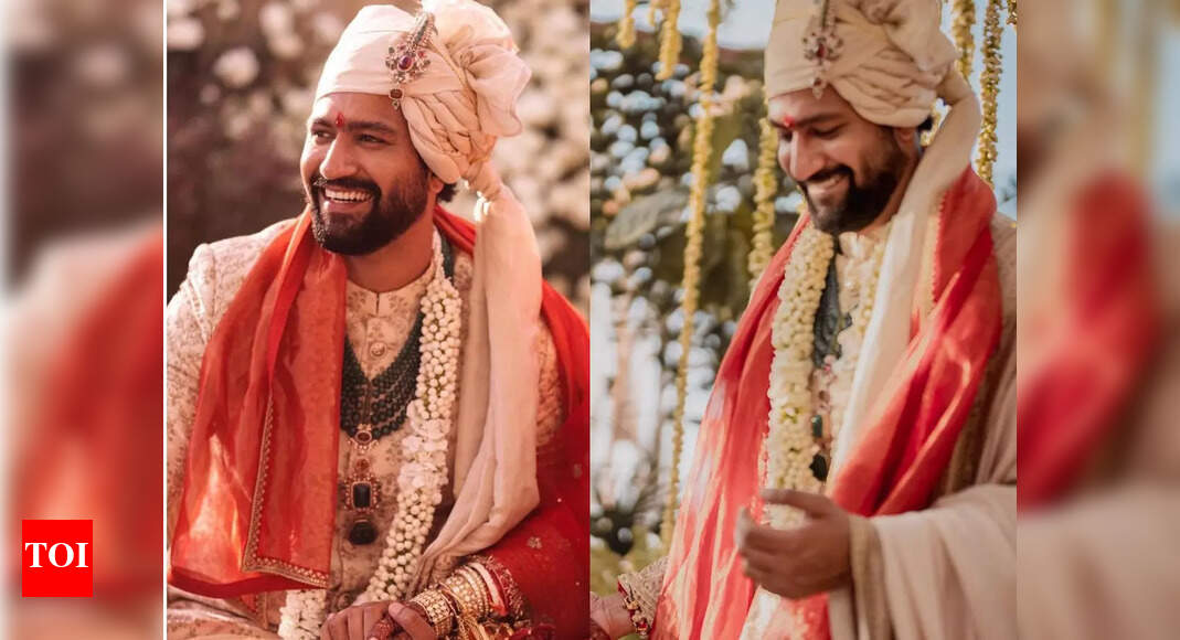 Outfit details of groom Vicky Kaushal - Times of India