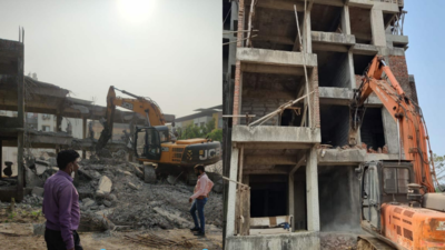Three illegal buildings razed in Kalyan-Dombivli | Thane News - Times of India