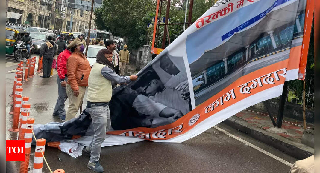 UP: Political party hoardings, posters being removed as code of conduct ...