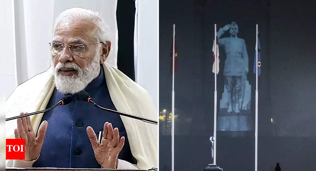 'Mistakes being corrected': PM Modi unveils Netaji's hologram statue ...