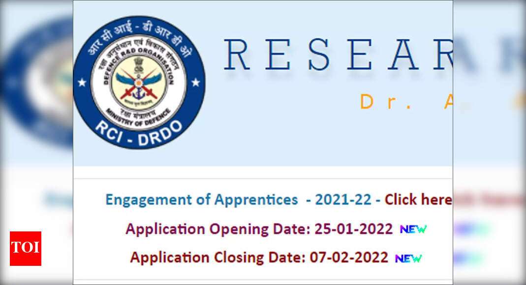 Rci Apprentice 2022: DRDO RCI Apprentice Recruitment 2022: Apply online ...