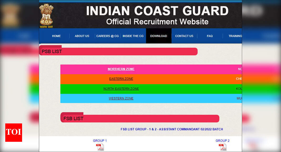 ICG FSB Group-I & II Selection List: List of candidates selected for ...