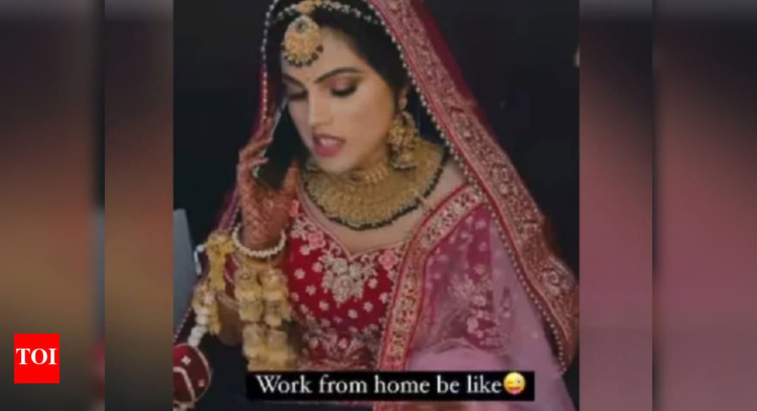Bride working from wedding, video gone viral - Times of India