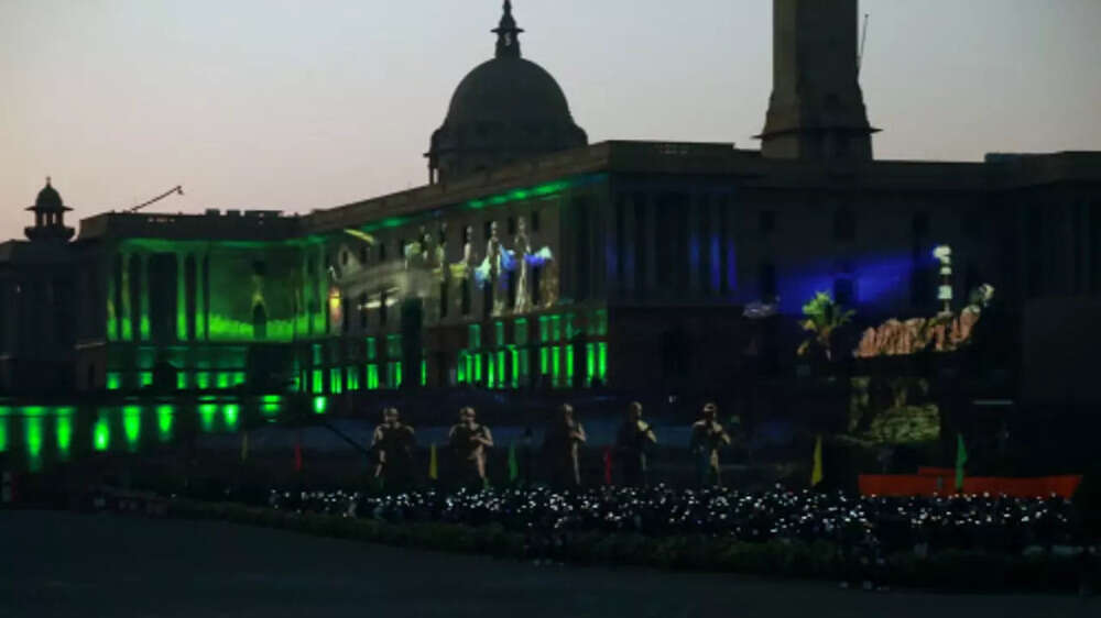 Beating Retreat Ceremony Delhi Sky Dazzles With 1 000 Drones The