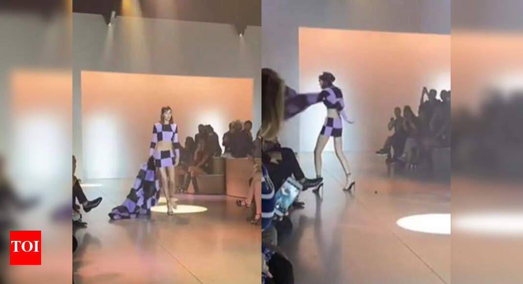 Video of ramp model hitting audience member during show goes viral ...