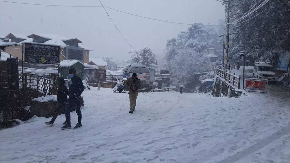 Photos: Heavy snowfall blocks 460 routes in Shimla, Manali | The Times ...