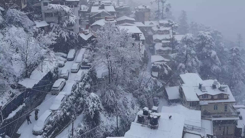 Photos: Heavy snowfall blocks 460 routes in Shimla, Manali | The Times ...
