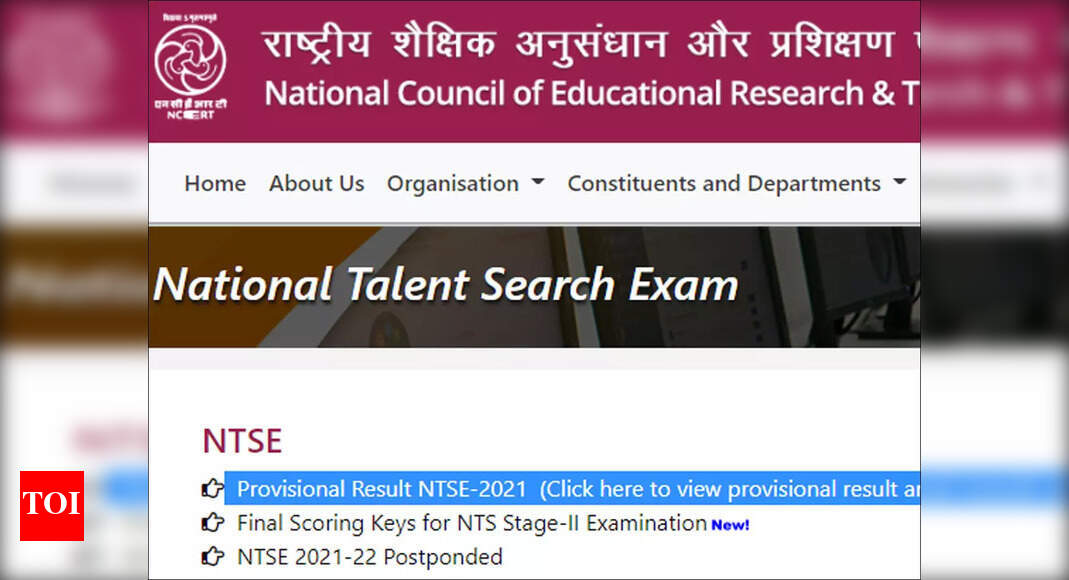 NTSE Stage 2 Result 2021-22 announced, download here - Times of India