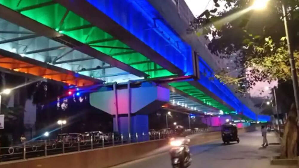 Photos from Mumbai: Goregaon flyover illuminates with colourful ...