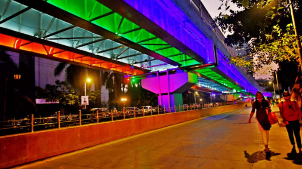 Photos from Mumbai: Goregaon flyover illuminates with colourful ...
