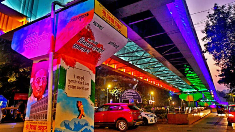 Photos from Mumbai: Goregaon flyover illuminates with colourful ...