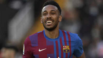 Aubameyang double fires Barcelona past Valencia | Football News - Times ...