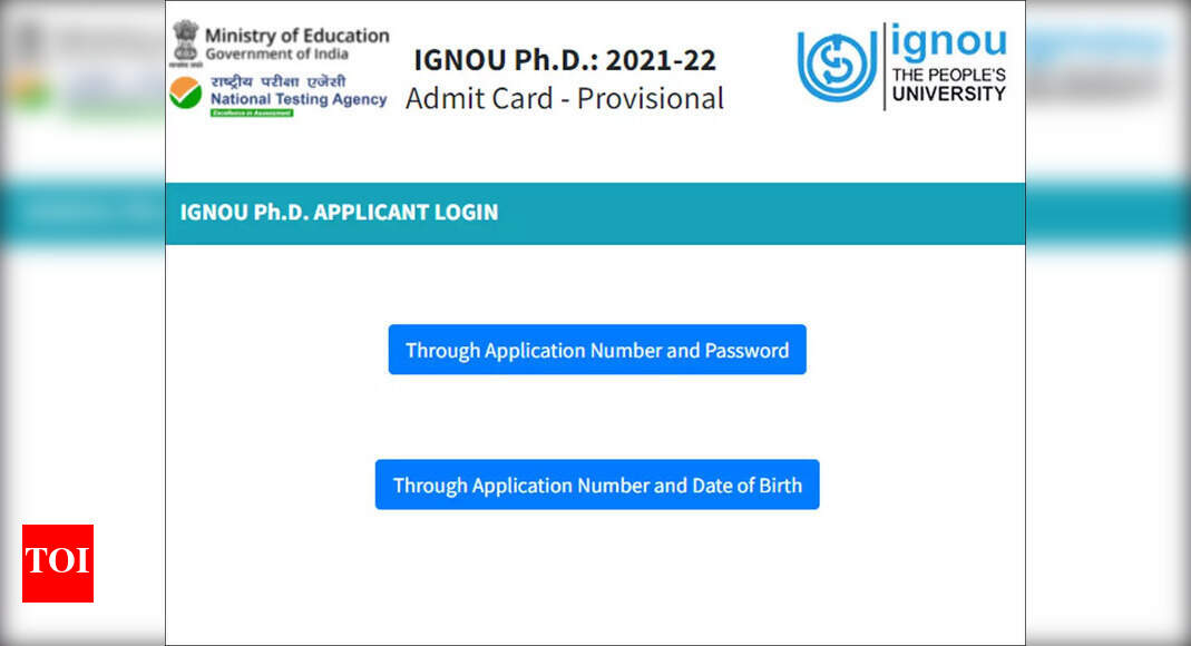 IGNOU Ph.D. Admit Card: IGNOU Ph.D. 2021 admit card released, exam on ...