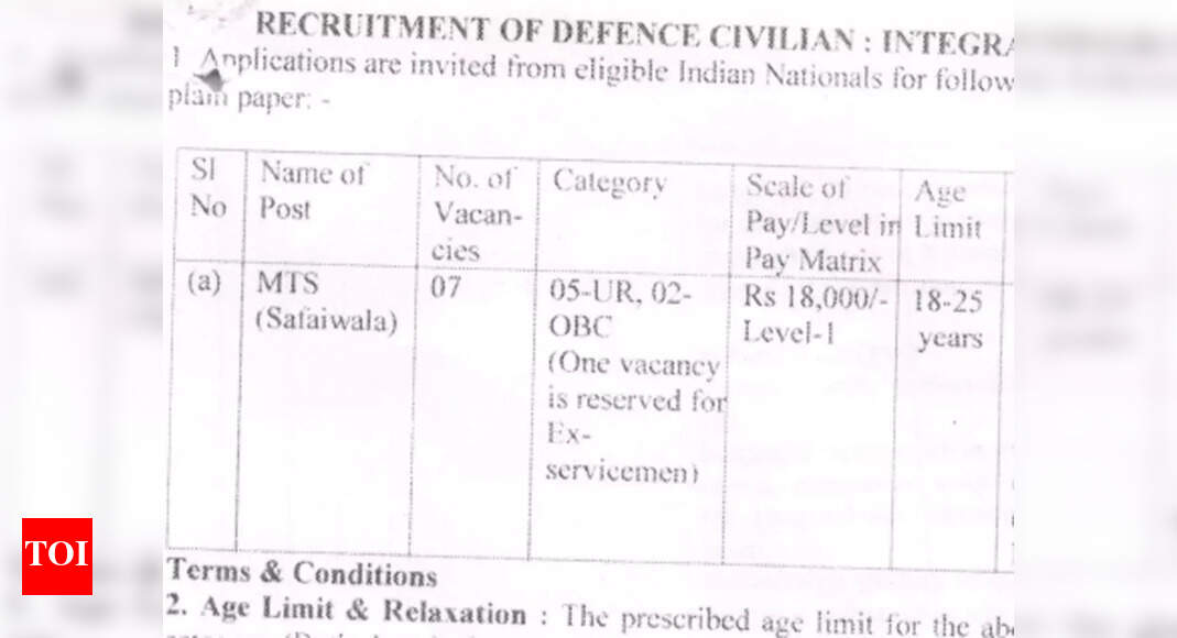 Indian Army MTS Recruitment 2022: Indian Army MTS Recruitment 2022 ...