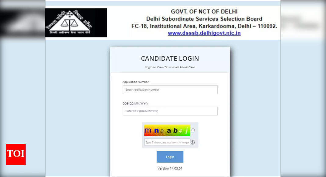 DSSSB PRT Admit Card 2022 released @dsssb.delhi.gov.in; exam from March ...
