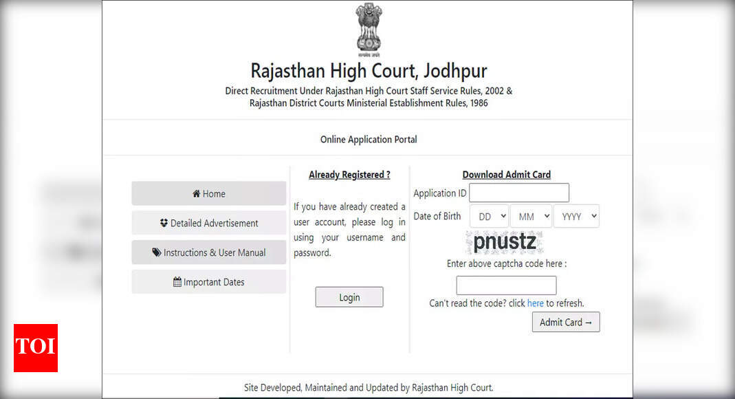 Rajasthan High Court LDC 2022 Admit Card out, download here - Times of India