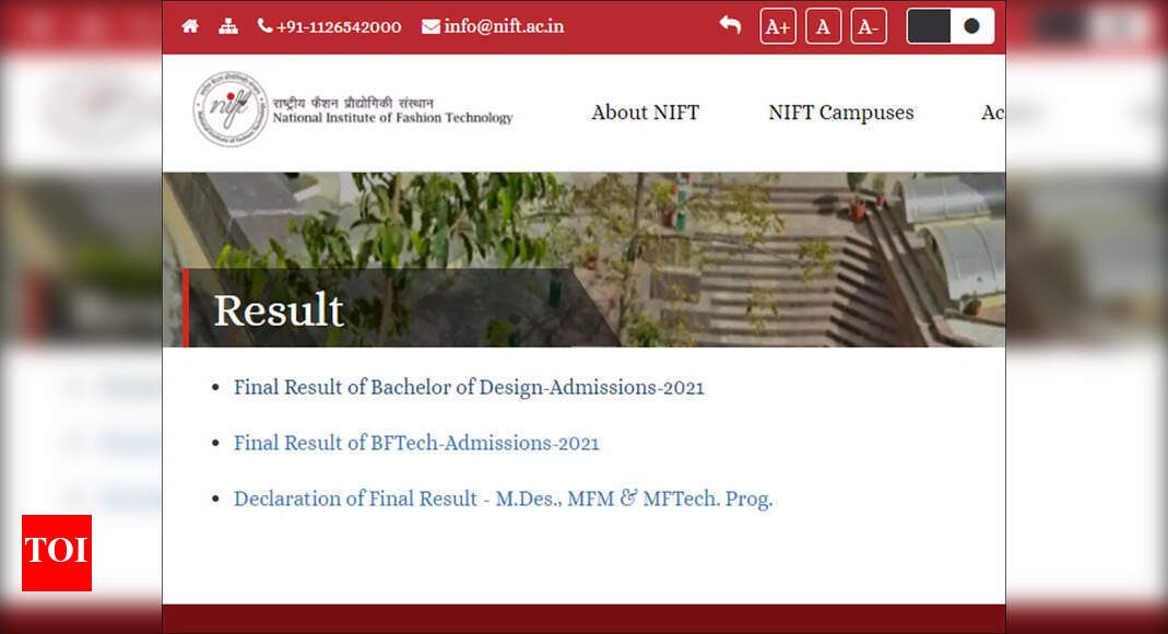NIFT Result 2022: NIFT Entrance Test results 2022 for GAT/CAT to be ...