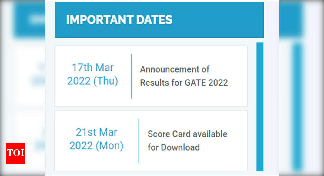 GATE 2022 Result released at gate.iitkgp.ac.in, check direct link here ...