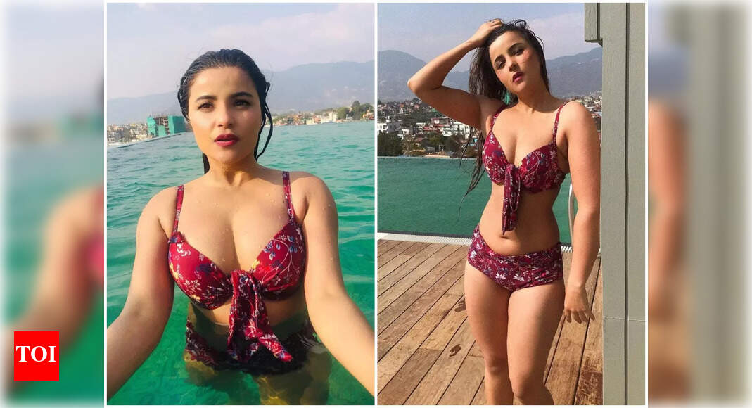 Sushma Adhikari looks breathtaking in a floral bikini | Bhojpuri Movie News - Times of India