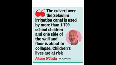 Quepem MLA tells PWD to prepare estimate for new Selaulim culvert | Goa ...